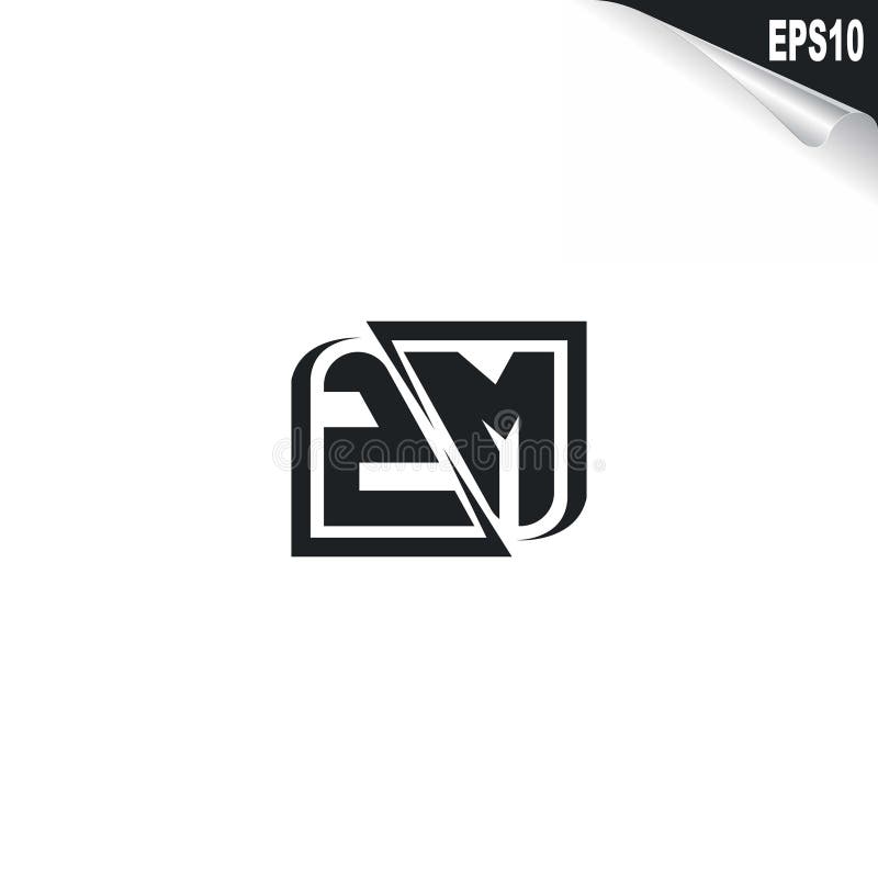 Initial ZM Logo Design with Shape Style, Logo Business Branding Stock ...