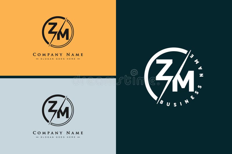 Initial ZM Vector Logo - Elegant Monogram Template for Letter Z and M ...