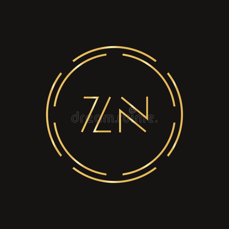 Initial ZN Logo Design Vector Template. Digital Circle Letter ZN ...