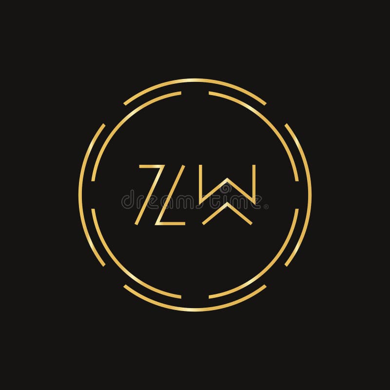 Initial ZW Logo Design Vector Template. Digital Circle Letter ZW ...