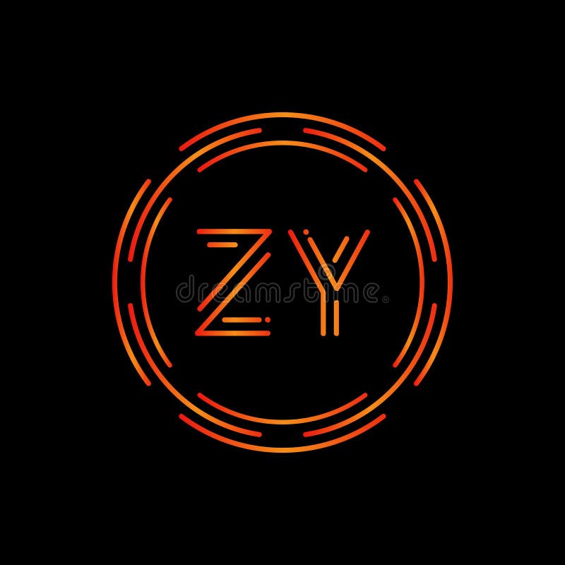 Initial ZY Logo Design Vector Template. Digital Circle Letter ZY ...