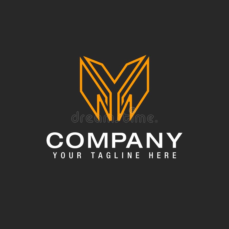 Initials Alphabet Letters MY or YM Monogram Logo Line Design Template ...