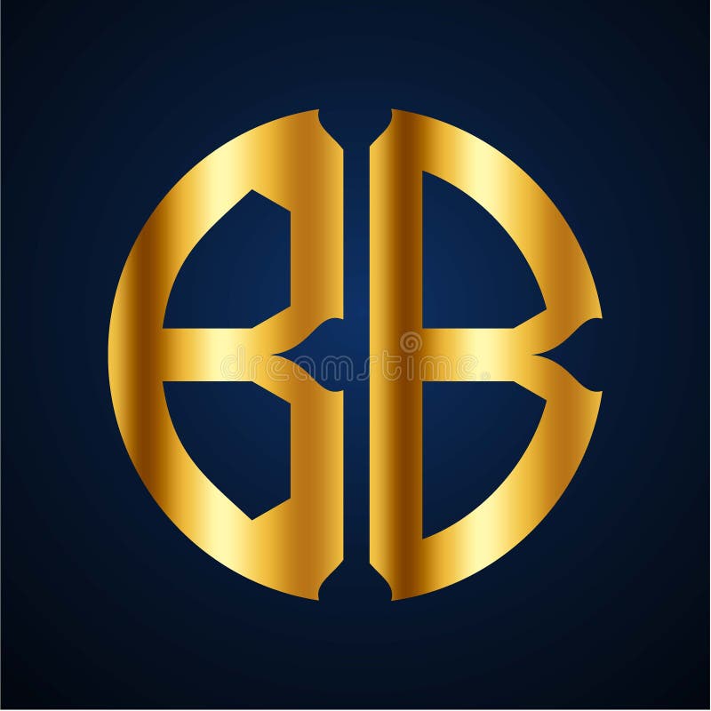 Initials B B Circular Shape and Elegant Gold Color Stock Vector ...