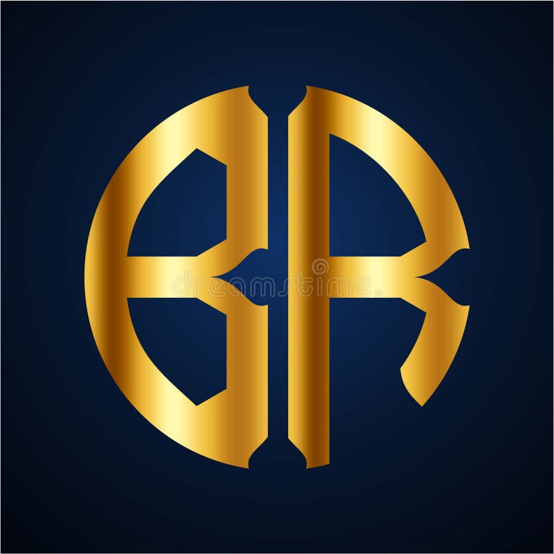 Initials H U Circular Shape and Elegant Gold Color Stock Vector ...