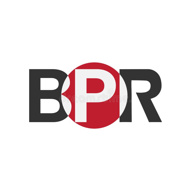 Initials BPR Letters Logo Design. BPR Circle Logo Template Vector Red ...