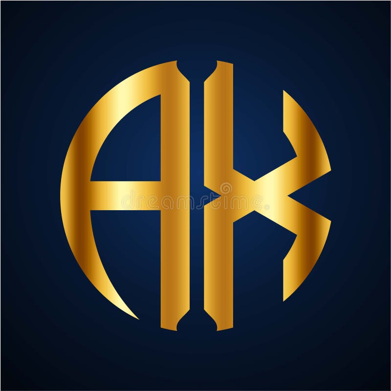 Initials a X Circular Shape and Elegant Gold Color Stock Vector ...