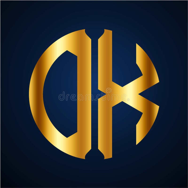 Initials D X Circular Shape and Elegant Gold Color Stock Vector ...