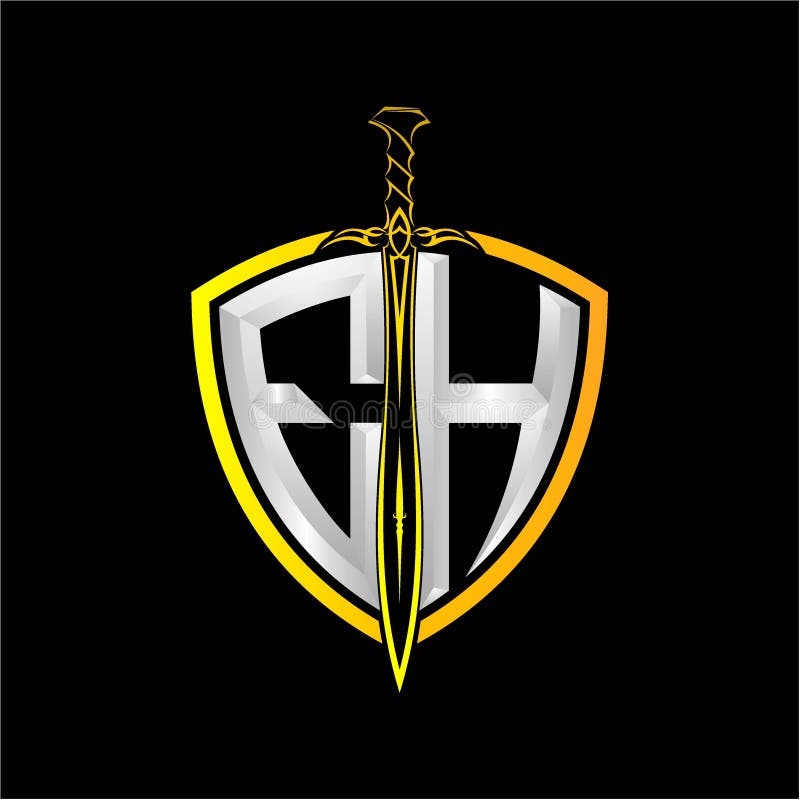 The Initials E H is a Shield Decorated with Knightly Swords, the ...