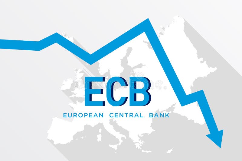 Initials ECB of the European Central Bank with Blue Background ...