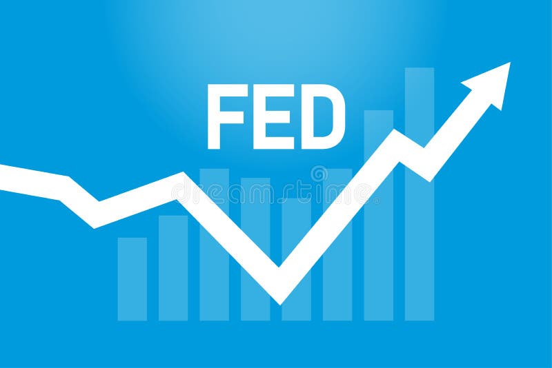 Initials FED of the Federal Reserve Symbol with Blue Background Stock ...