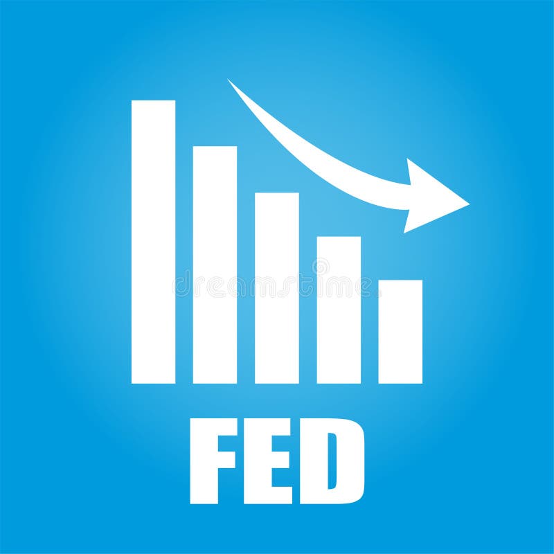 Initials FED of the Federal Reserve Symbol with Blue Background Stock ...