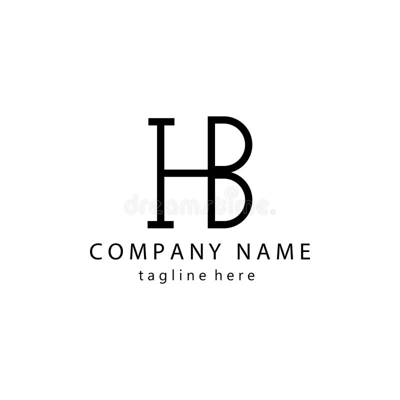 Initials HB Logo Typography Outline Design Vector Illustration Stock ...
