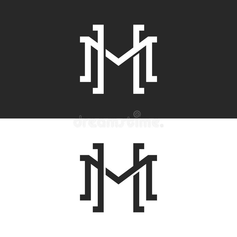 Initials HM or MH Overlapping Letters Logo Design, Two Letters M and H ...