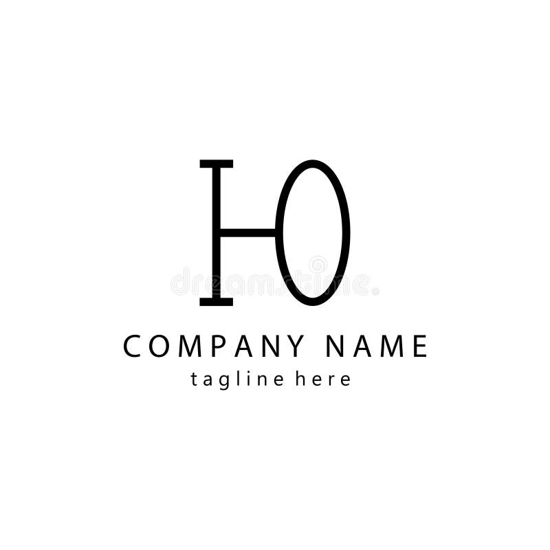 Initials HO Logo Typography, Outline Design, Vector Illustration Stock ...