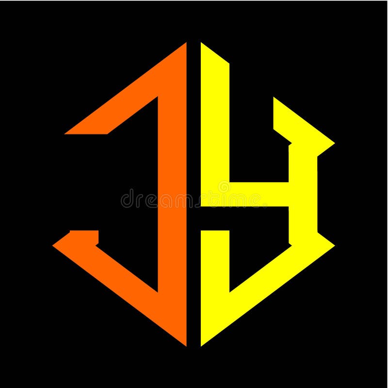 The Initials J Y Hexagon Monogram Logo in Orange and Yellow Stock ...