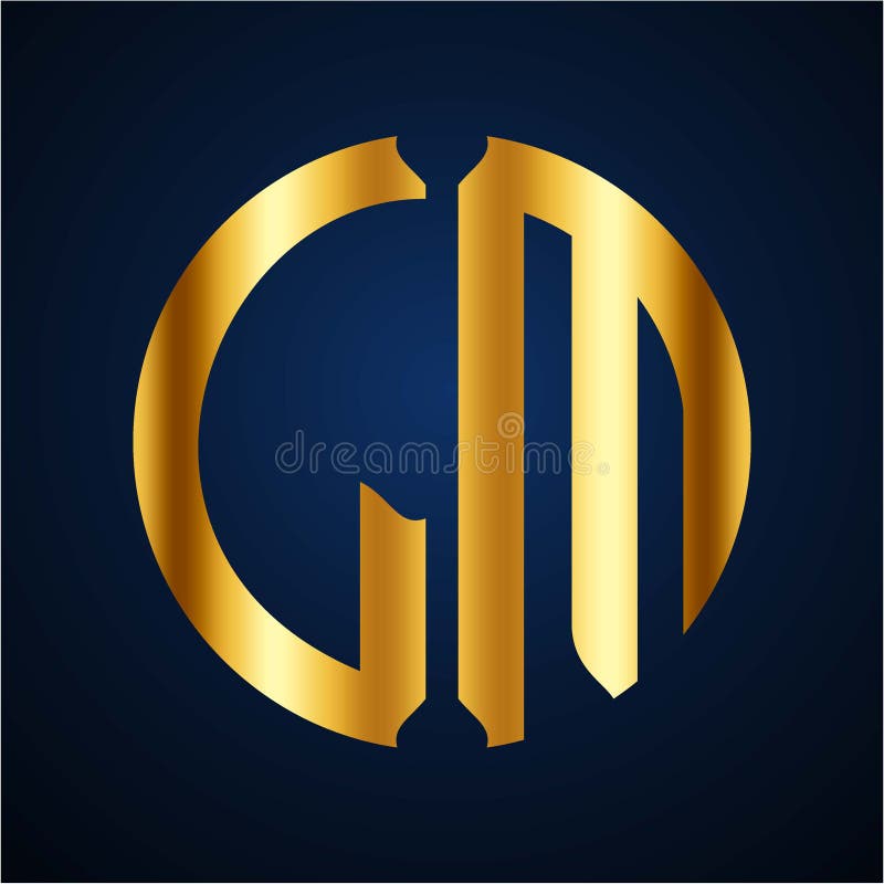Initials L M Circular Shape and Elegant Gold Color Stock Vector ...