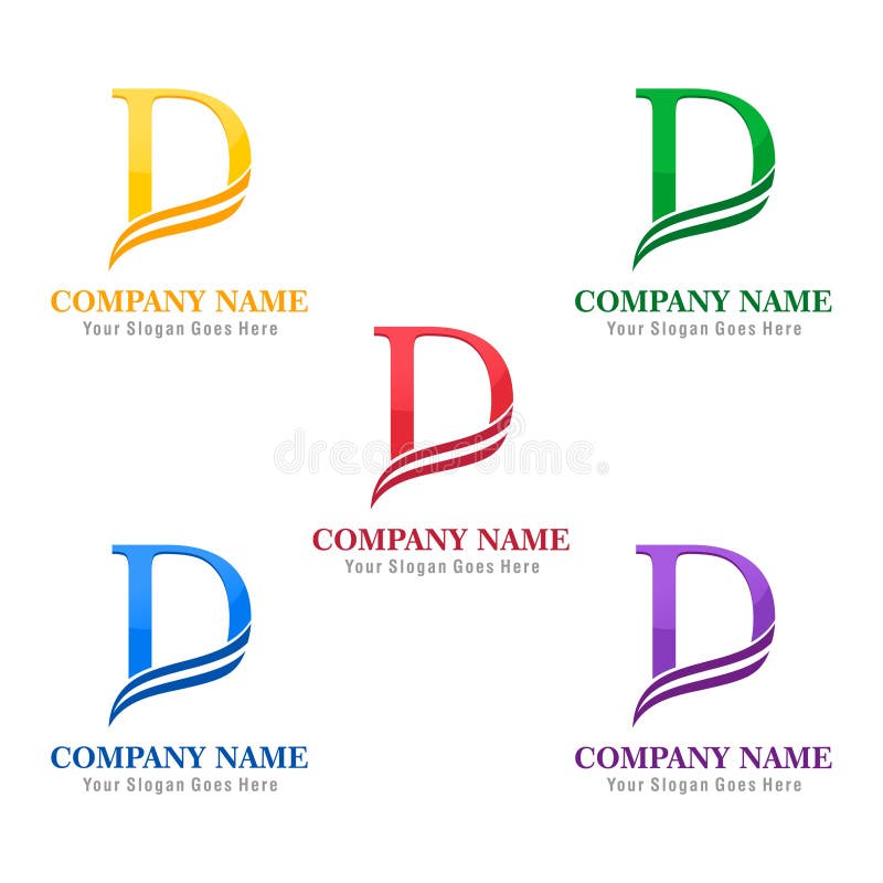 Initials Letter D Company Name Logotype Stock Vector - Illustration of ...
