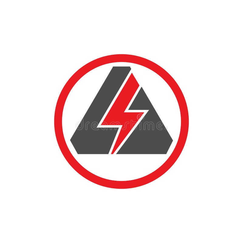 Initials Letter a Electric Flat Logo Design Template Stock Vector ...