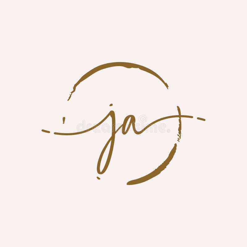 Initials Letter JA Handwriting Logo Vector Template Stock Vector ...