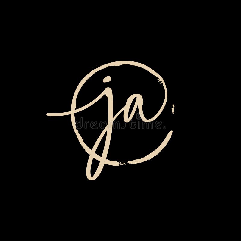 Initials Letter JA Handwriting Logo Vector Template Stock Vector ...