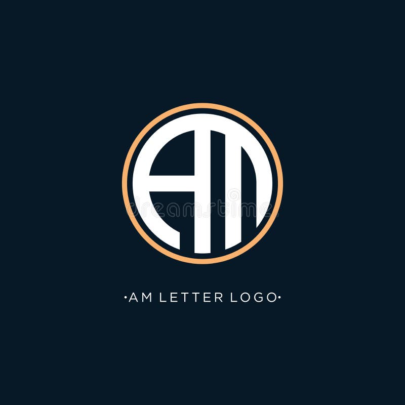 Am Initials Letter Logo Design with Sans Serif Font Vector Illustration ...
