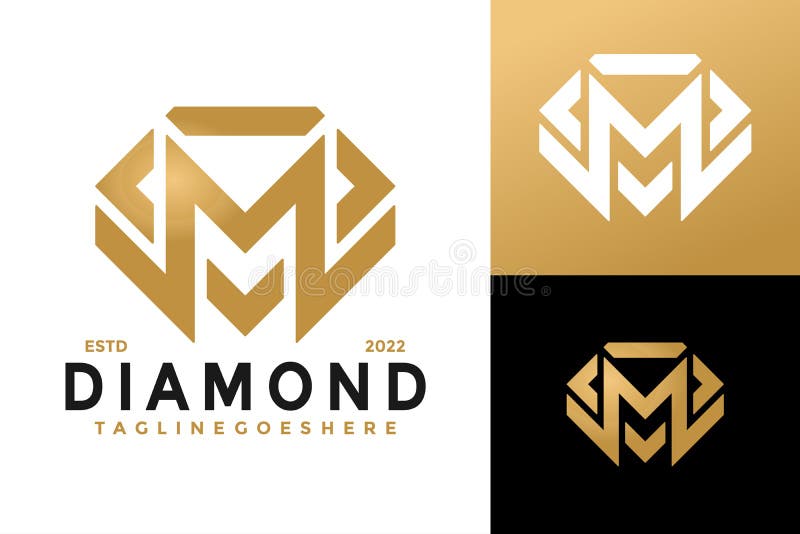 Initials Letter M Diamond Logo Design, Brand Identity Logos Vector ...