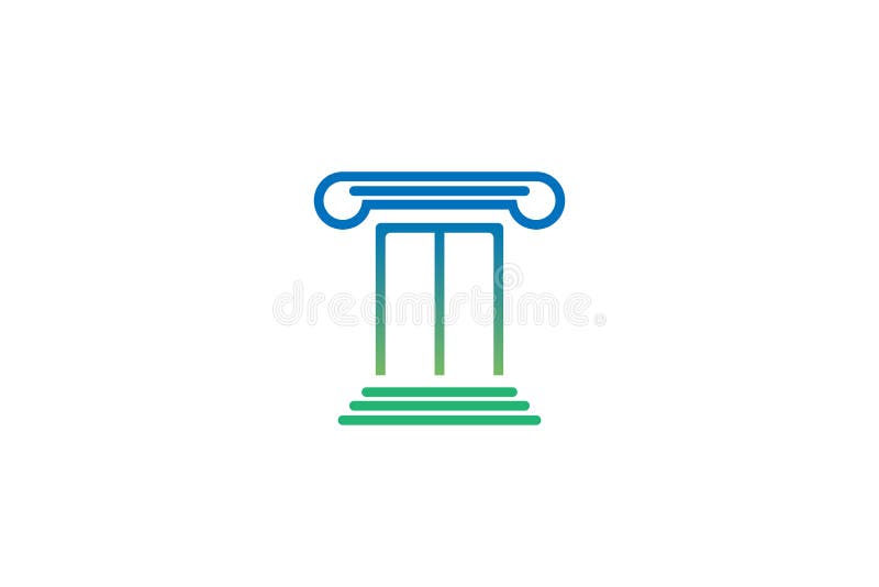 The Initials of the Letter M with the Logo Design of the Column Pillars ...