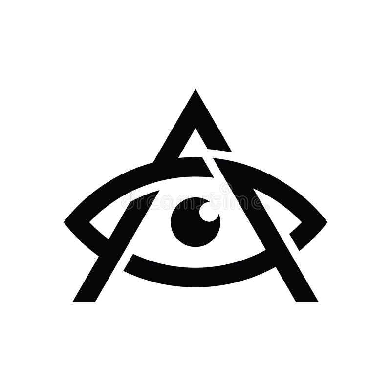 Initials Letter a Simple Eye Optics Logo Design Stock Illustration ...