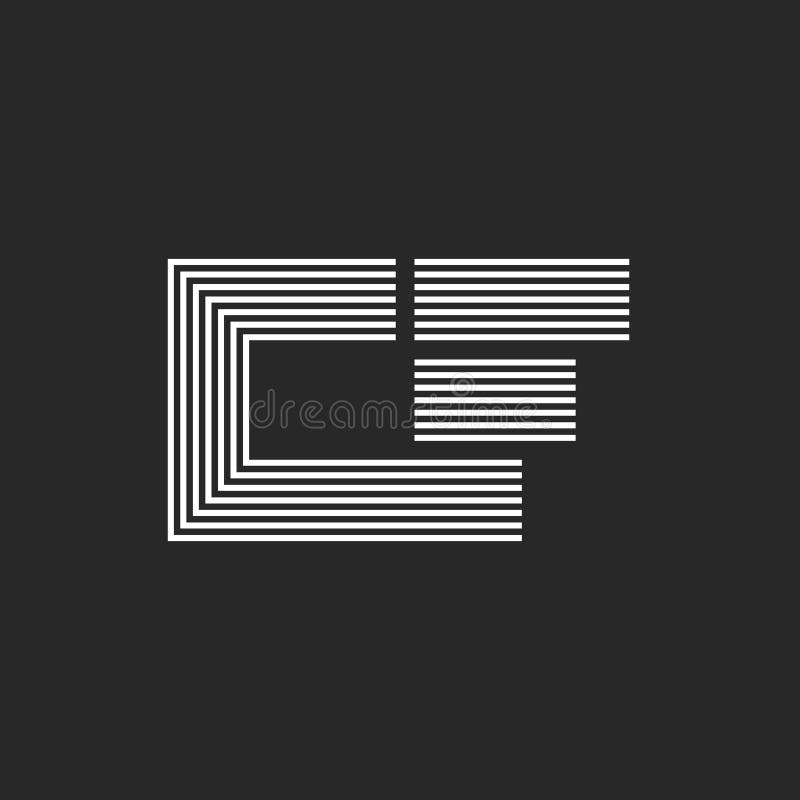 Initials Letters CF or FC Logo Hipster Monogram, Two Linked Letters ...