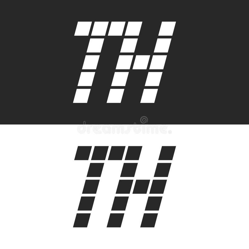 Initials Letters TH or HT Monogram Logo from Blocks Shape, Combination ...