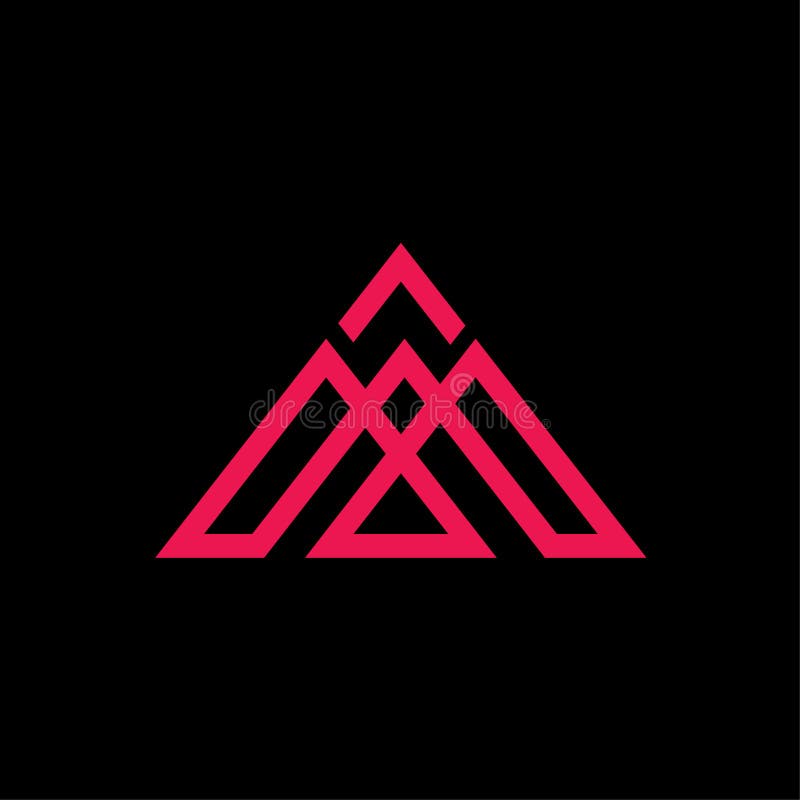 Initials M Triangle Logo Vector Abstract Stock Vector - Illustration of ...