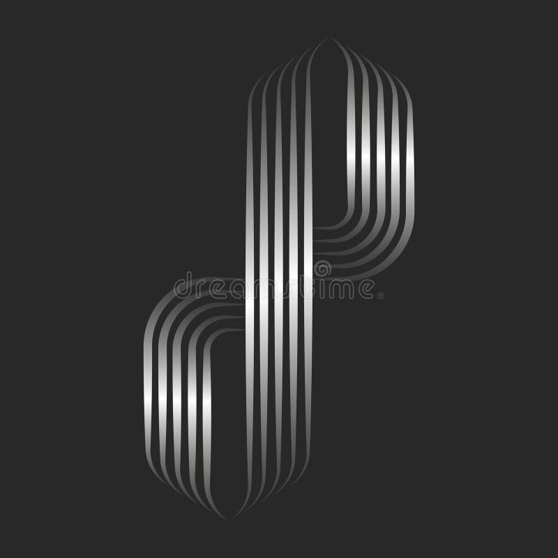 Initials Monogram Dp or Pd Letters Logo Silver Linear Emblem ...