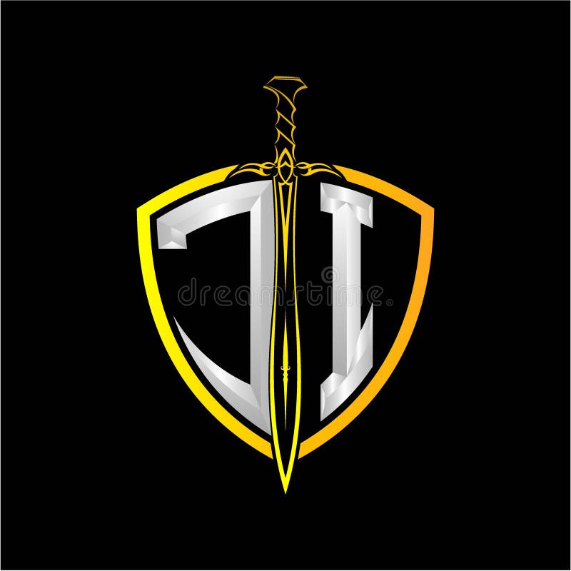 The Initials J I is a Shield Decorated with Knightly Swords, the ...