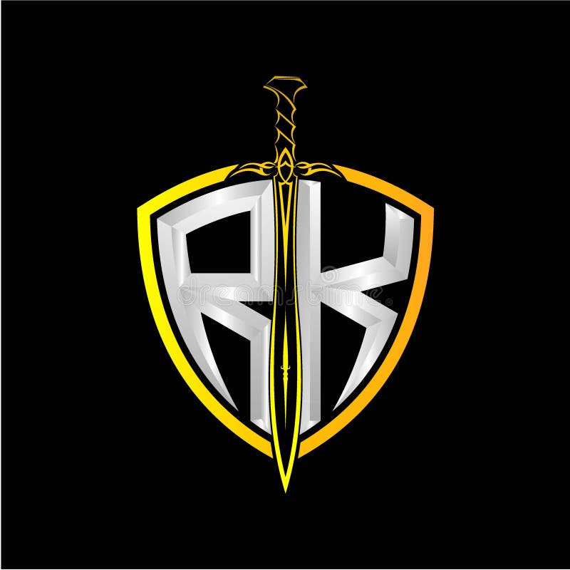 The Initials R K is a Shield Decorated with Knightly Swords, the ...