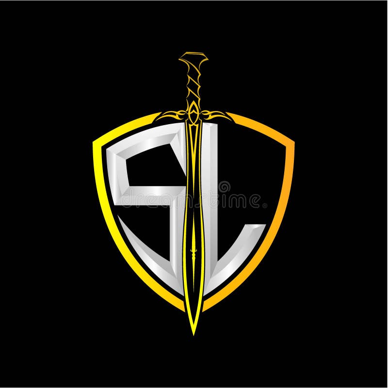 The Initials S L is a Shield Decorated with Knightly Swords, the ...