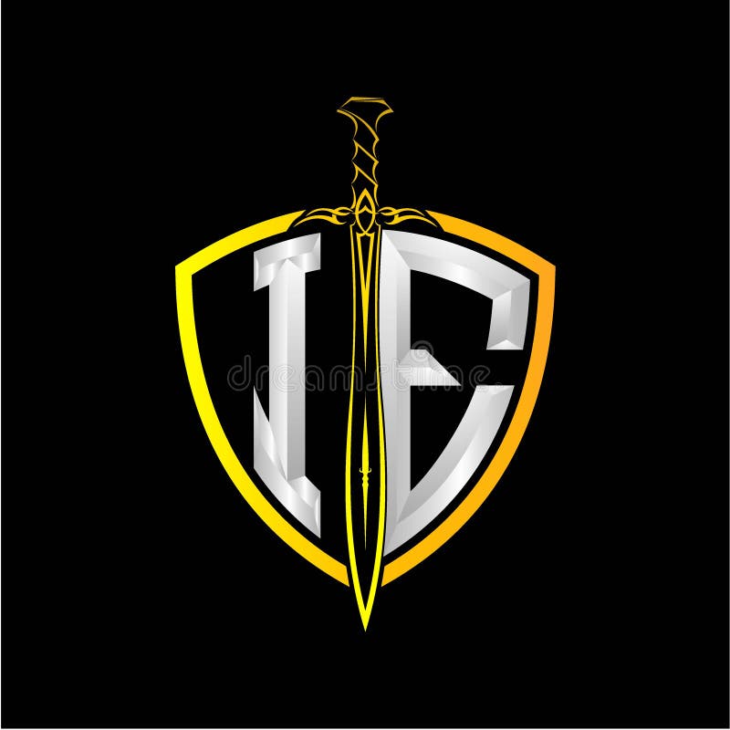The Initials I E is a Shield Decorated with Knightly Swords, the ...