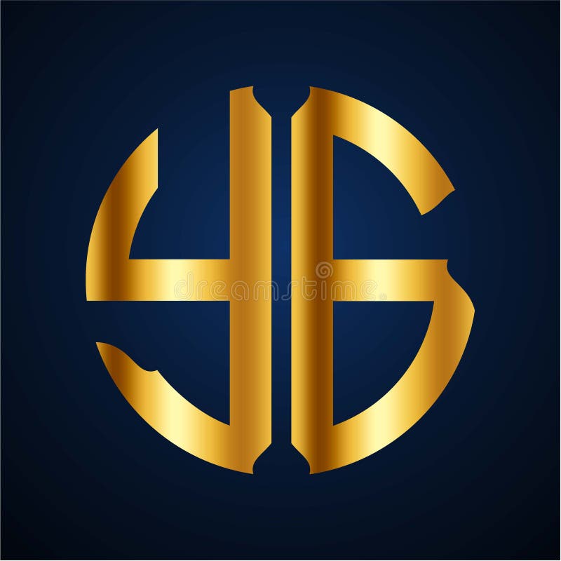Initials Y G Circular Shape and Elegant Gold Color Stock Vector ...