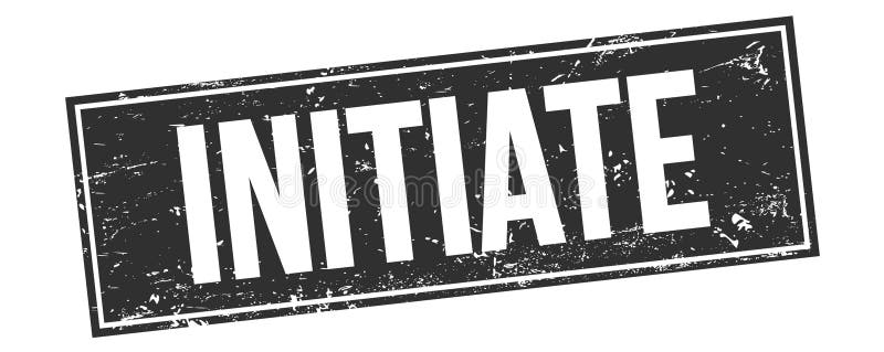 INITIATE Text on Black Grungy Rectangle Stamp Stock Illustration ...
