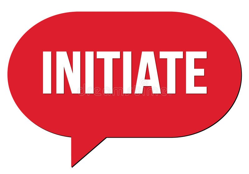 INITIATE Text Written in a Red Speech Bubble Stock Illustration ...