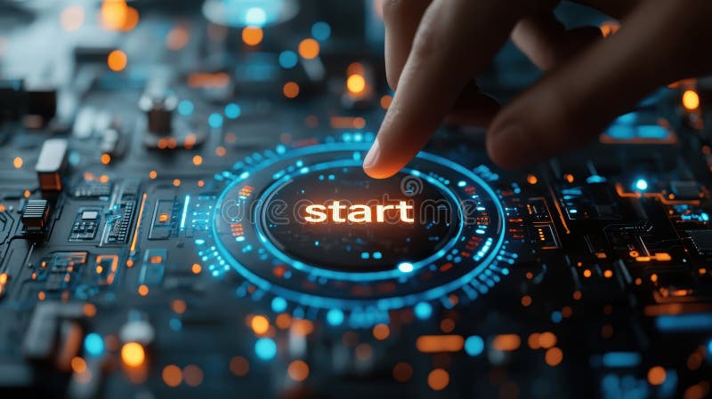 Initiating Digital Innovation Hand on Start Button Tech Environment ...