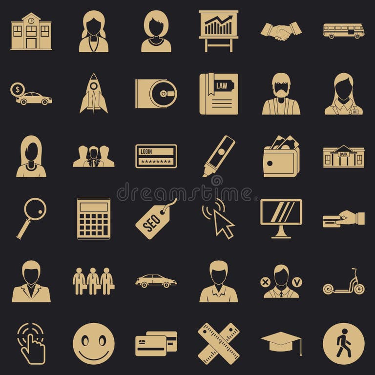 Initiation Icons Set, Simple Style Stock Vector - Illustration of icon ...