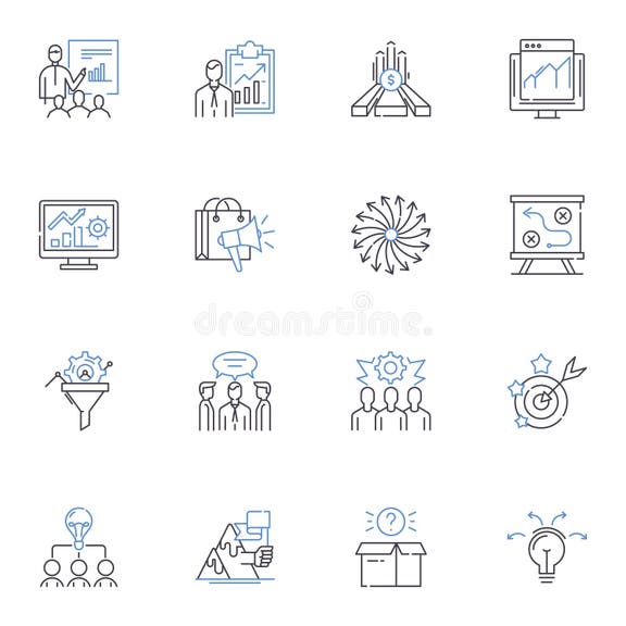 Initiative Plotting Line Icons Collection. Strategy, Planning, Vision, Action, Innovation ...