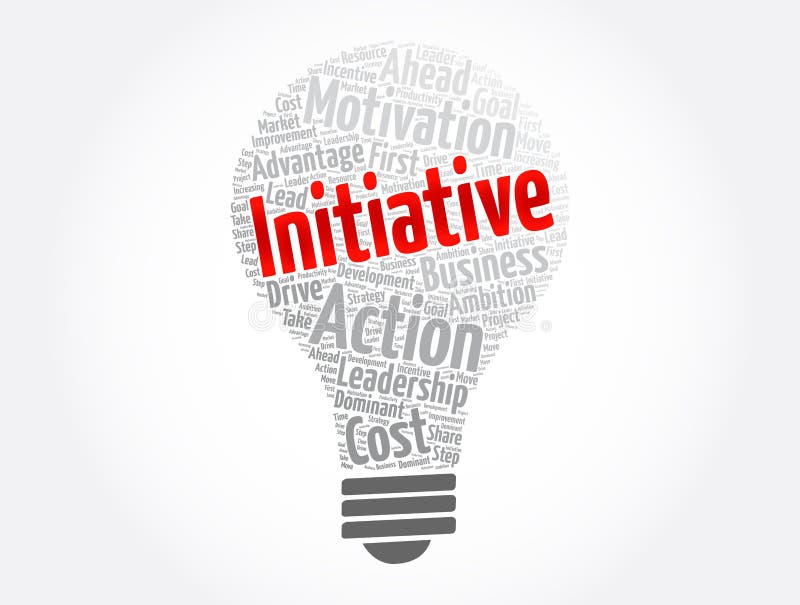 Initiative Word Cloud Collage, Concept Background Stock Illustration ...