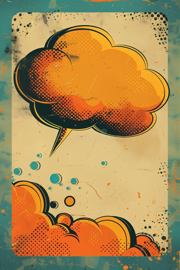 Retro Comic Book Thought Bubble Word Cloud, Humorous and Fun Cartoon ...