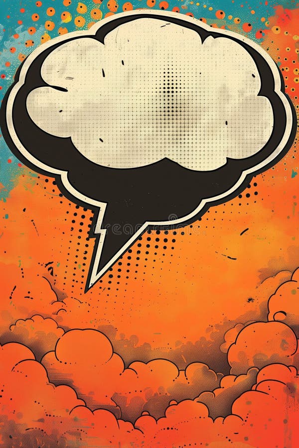 Retro Comic Book Thought Bubble Word Cloud, Humorous and Fun Cartoon ...