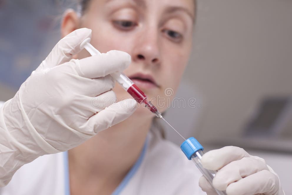 Injecting Blood in Test Tube Stock Image - Image of doctor, holding ...