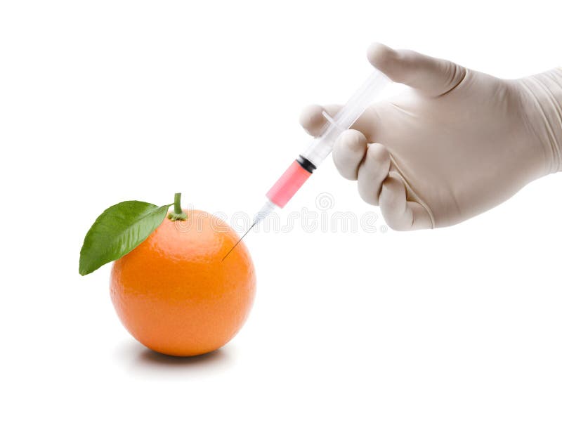 Injecting a Liquid into an Orange Fruit Stock Photo - Image of cloning ...