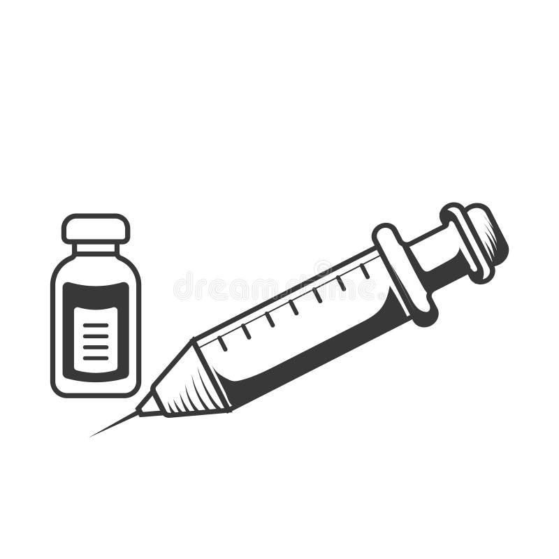 Injection Black and White Design Stock Vector - Illustration of human ...