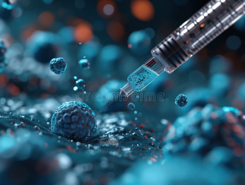 Injection into cell macro stock illustration. Illustration of ...