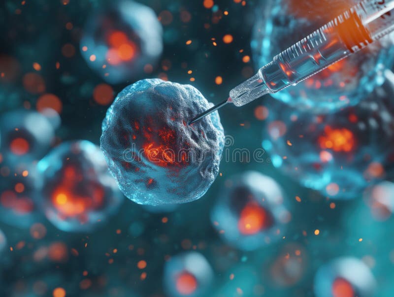 Injection into cell macro stock illustration. Illustration of human ...